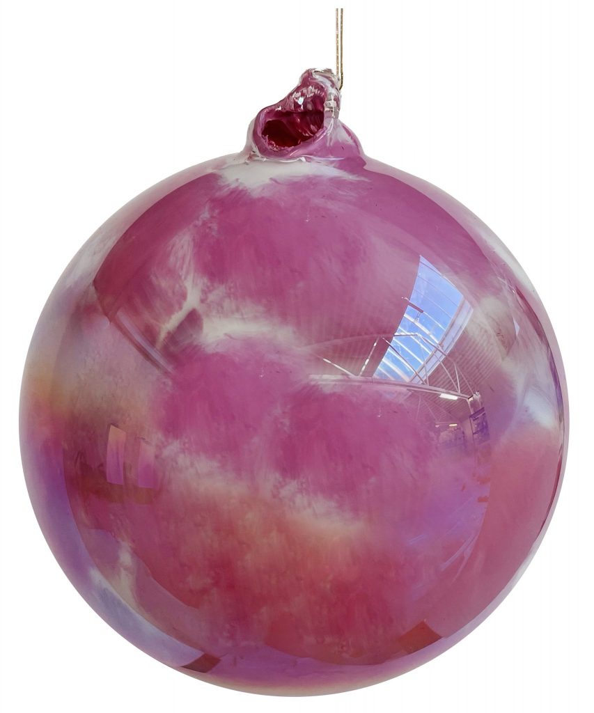 Eglītes rotājums SHISHI Glass ball pink lustered white marbled 60043 ...